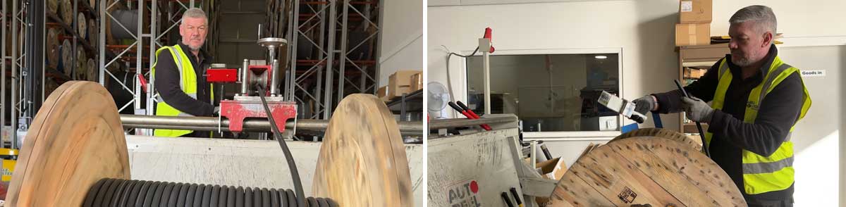 Extensive cable stock for rapid despatch